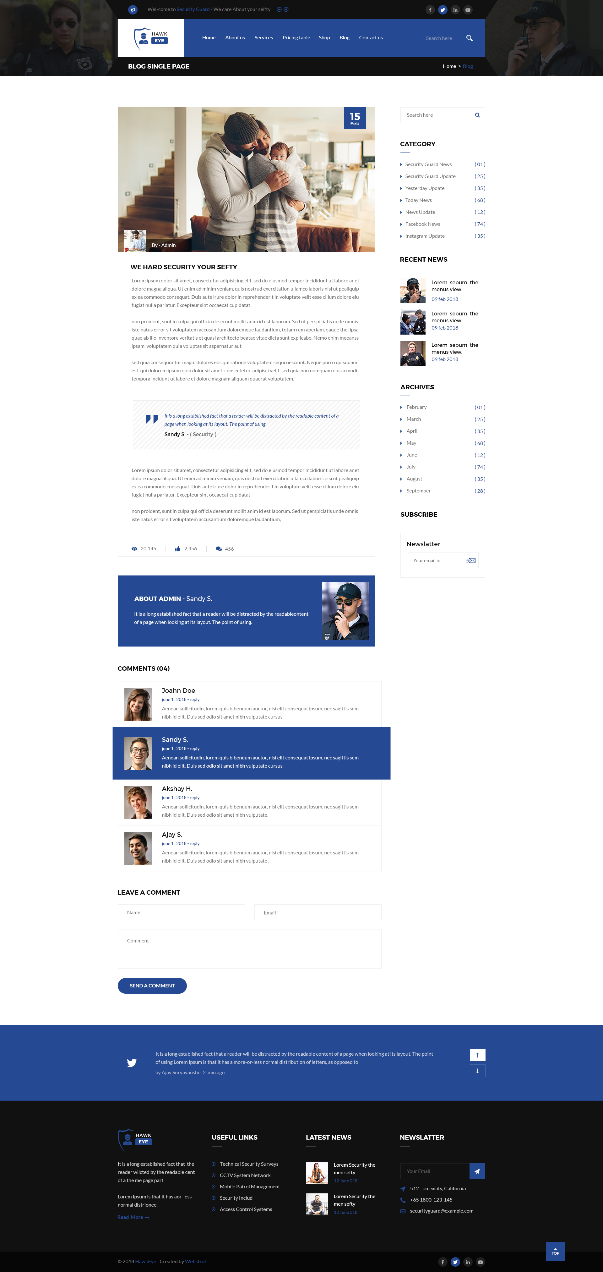 Hawkeye - Security Services & Guarding HTML Template by webstrot | ThemeForest